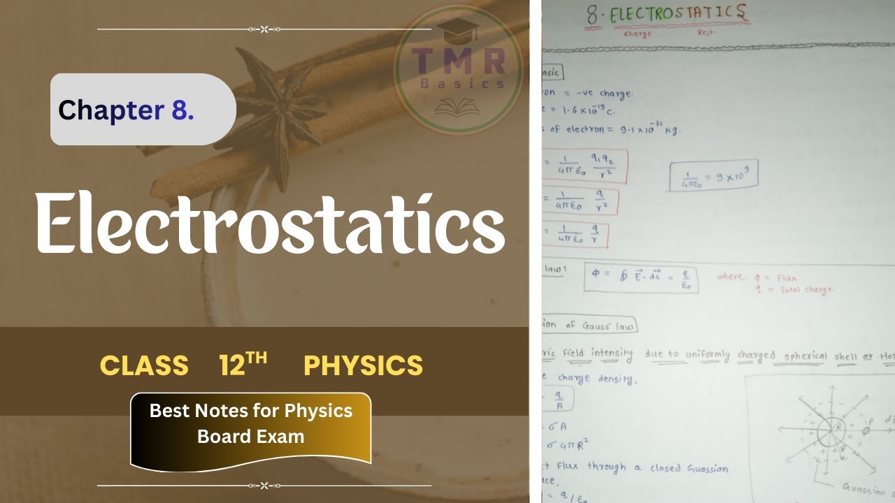 8. Electrostatics || Class 12th Physics notes || MH Board || #tmrbasics ...