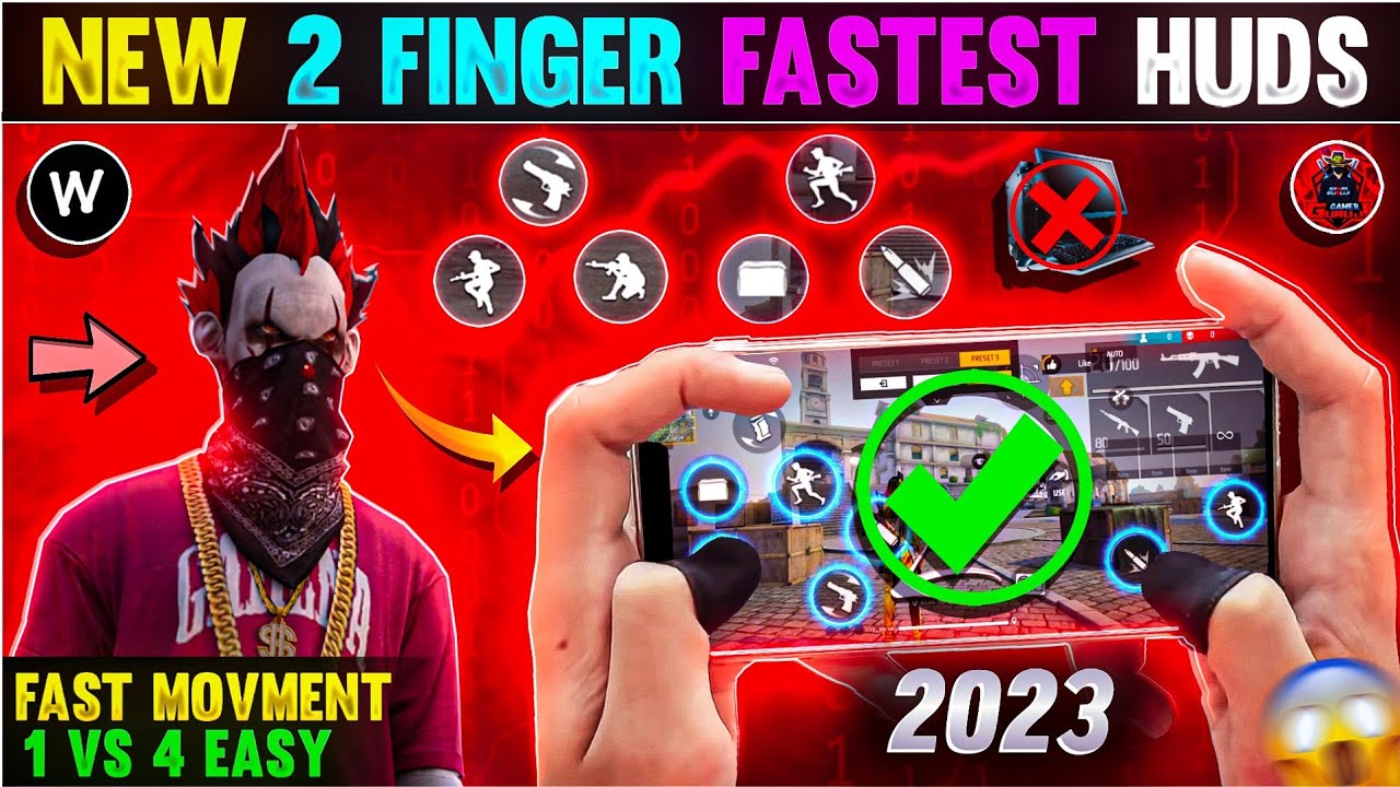 2 Finger Super Movment Custom Hud 😯| Headshot+Movment 👌Free Fire 2 ...