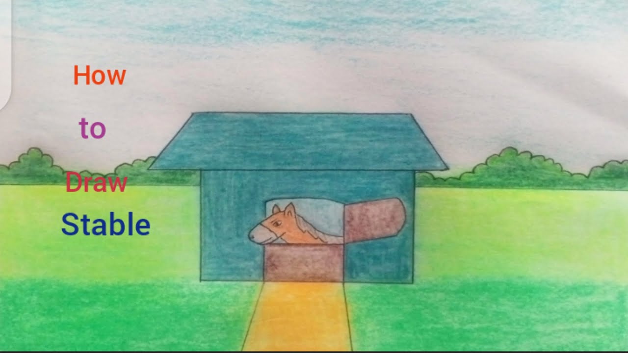 how to draw stable step by step (very easy) - YouTube