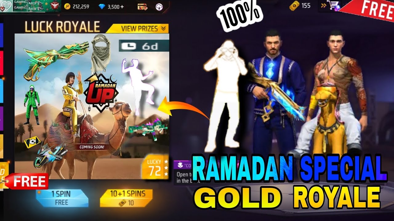 Ramadan Special Gold Royale Event Free Fire 🔥 Ramadan free event free ...
