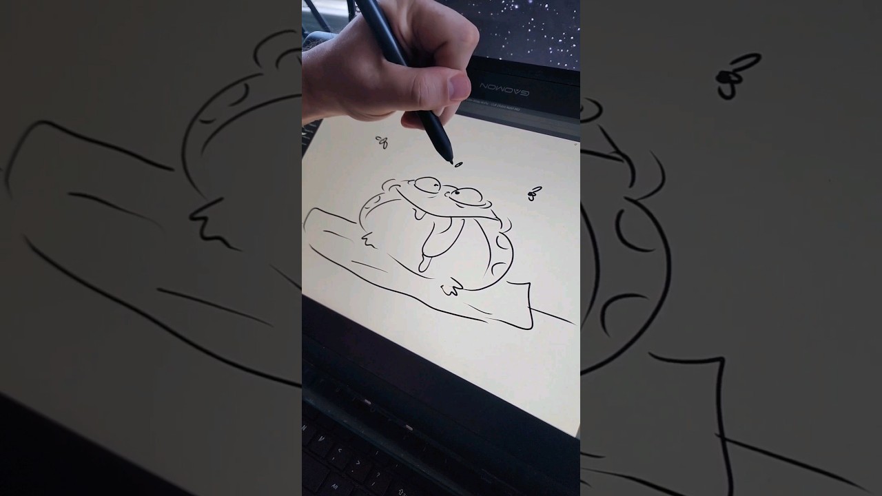 1 Min Drawing: Frog on a Log #humor - YouTube