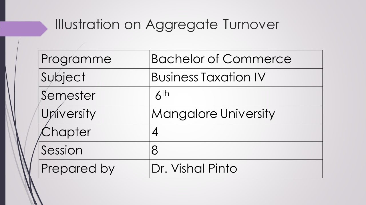 GST- Chpt 4: Session 8: Calculation of Aggregate Turnover - YouTube