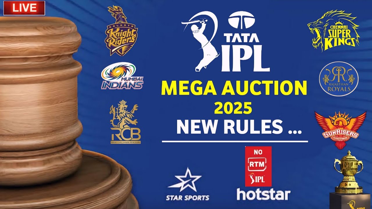 IPL 2025 : Mega Auction Retention Rules Announcement | No RTM | 5 ...