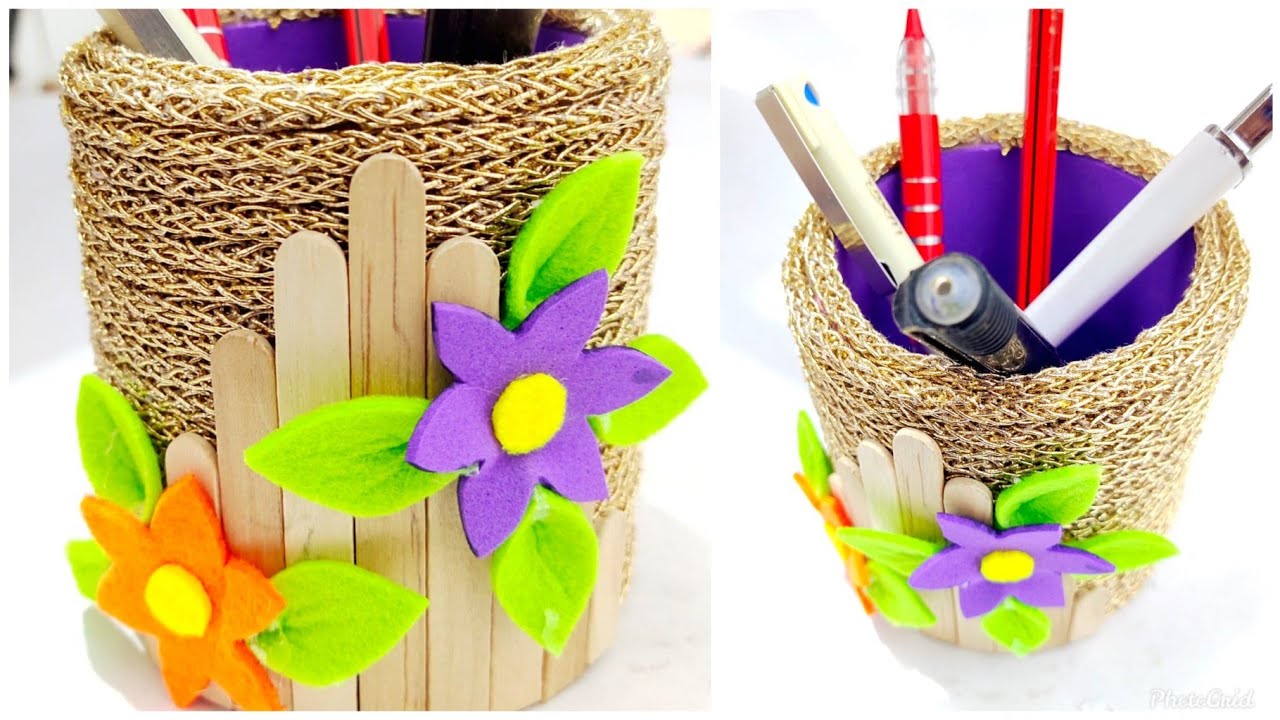 DIY Pen Holder with Waste Material ||| DIY PEN Stand || Creative ...
