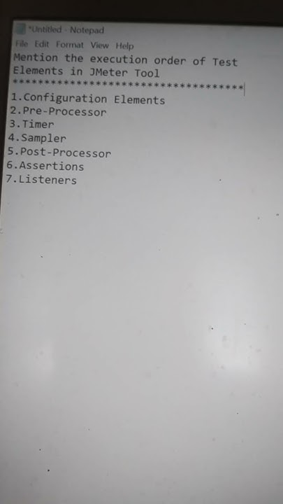 Mention the execution order of Test Elements in JMeter Tool #shortvideo ...
