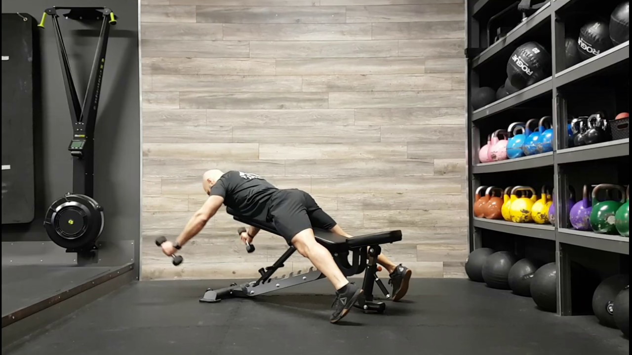 Prone incline dumbbell Y raise - YouTube