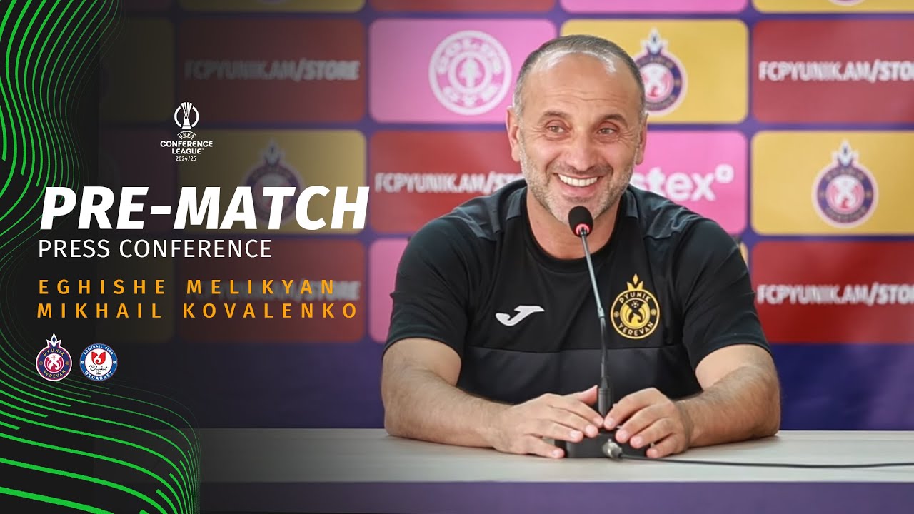 Eghishe Melikyan and Mikhail Kovalenko press conference before the match against Ordabasy - YouTube