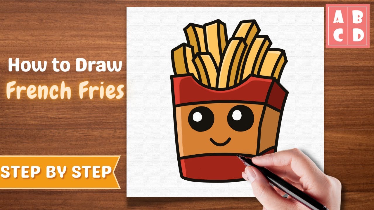 How to Draw Cute French Fries Easy Step by Step | AnyBodyCanDraw with ...