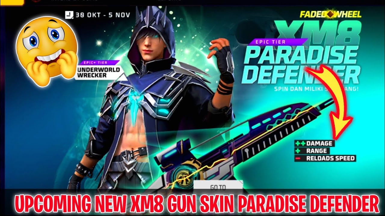 XM8 GUN SKIN PARADISE DEFENDER||UPCOMING FREE FIRE EVENT||BEST GUN OF ...
