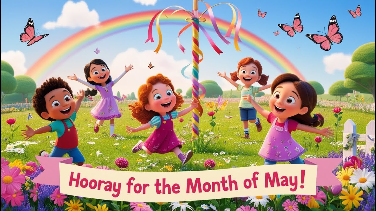Hooray for the Month of May! 🌸 | Fun Kids Song About May Holidays ...