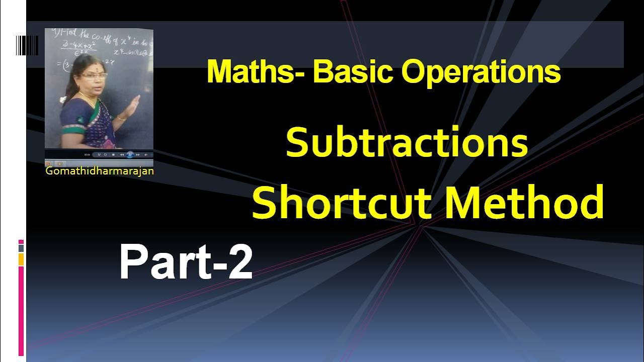 [2] Subtraction-Shortcut Method Gomathidharmarajan. - YouTube