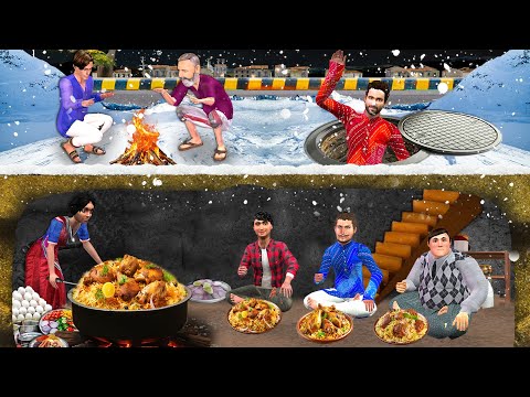 Thand Me Underground Secret Tunnel Chicken Biryani Party Street Food Hindi Kahaniya Moral Stories