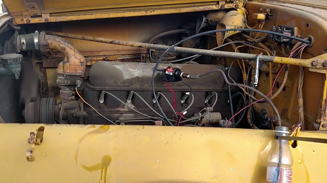 1954 GMC 620 truck engine running. - YouTube