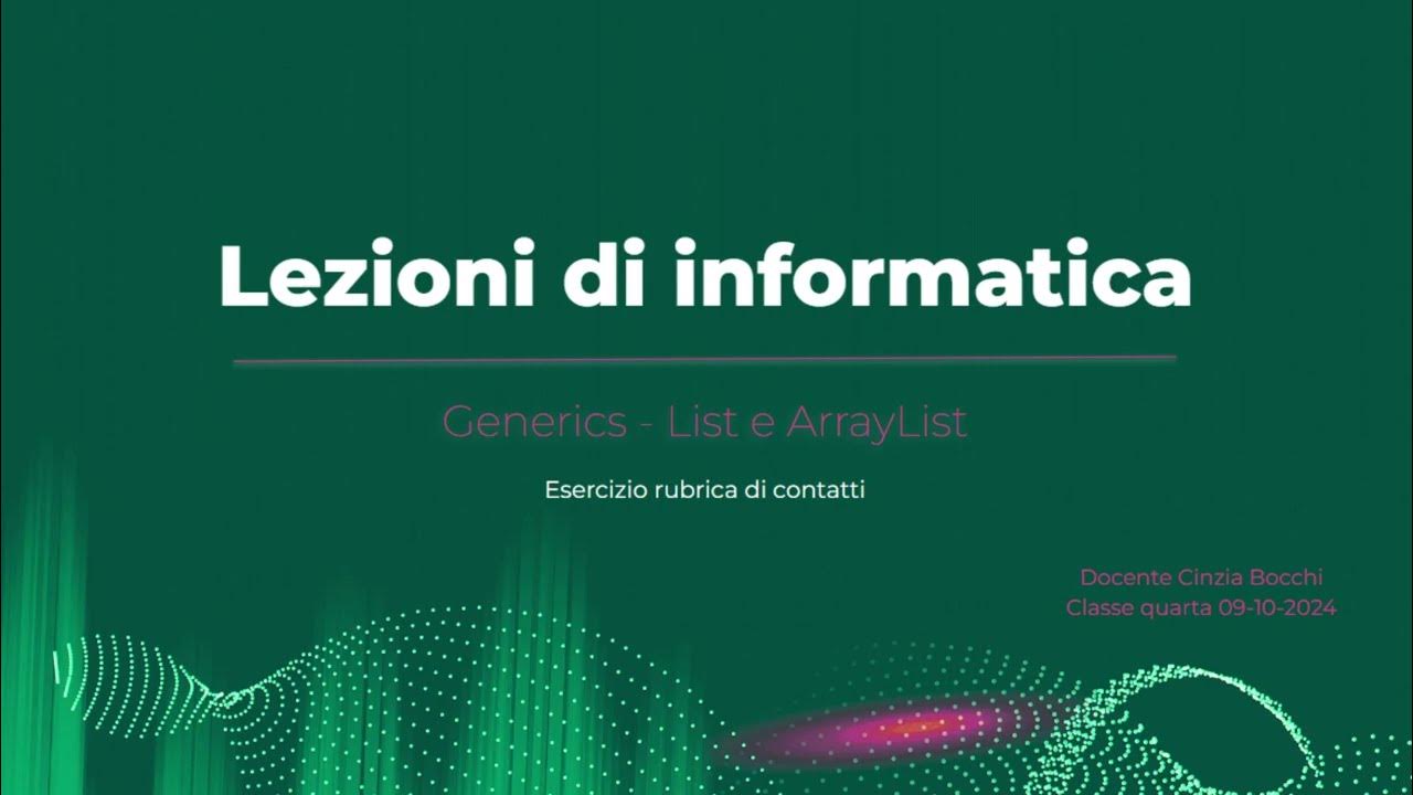 Linguaggio Java: Generics, List e ArrayList - YouTube