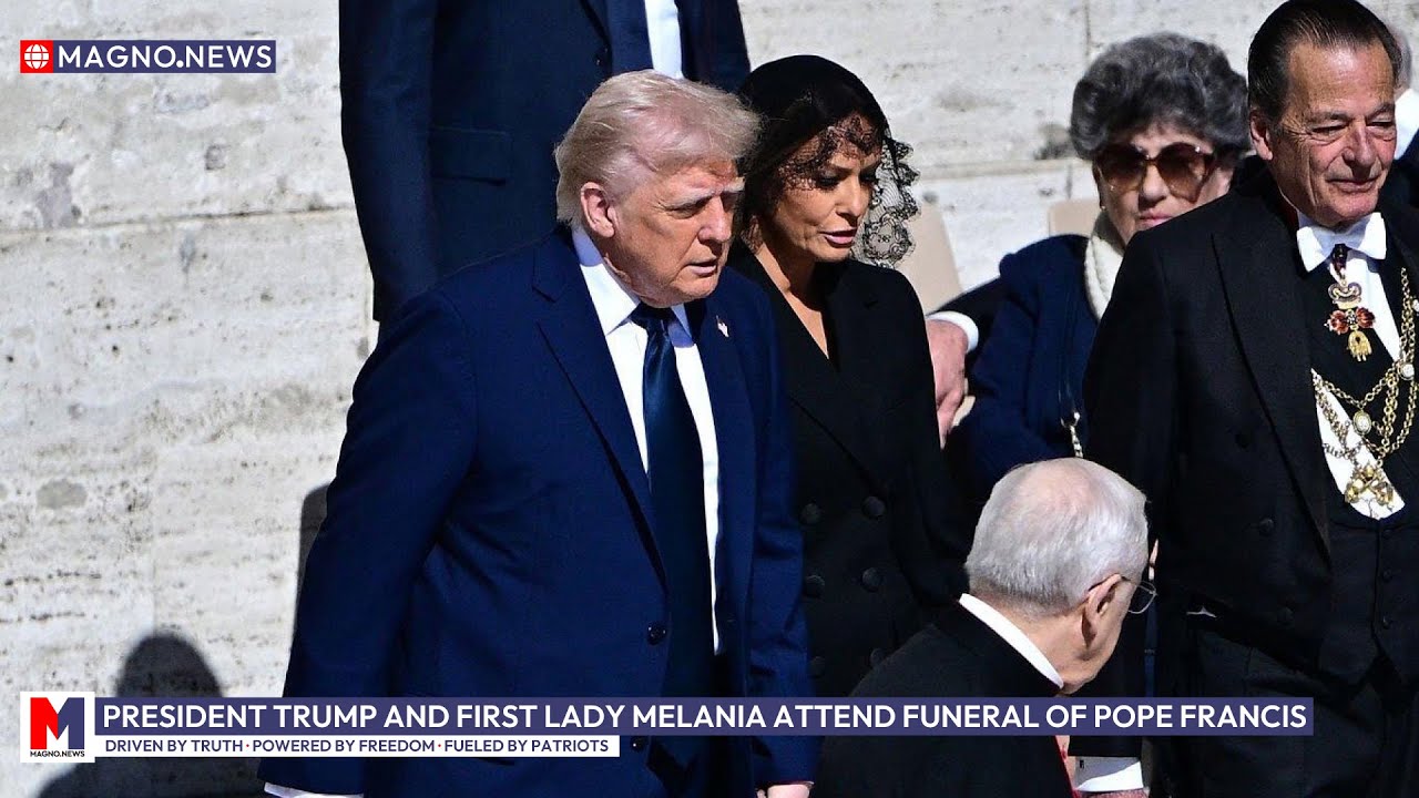 President Trump and First Lady Melania Entrance at Pope Francis Funeral ...