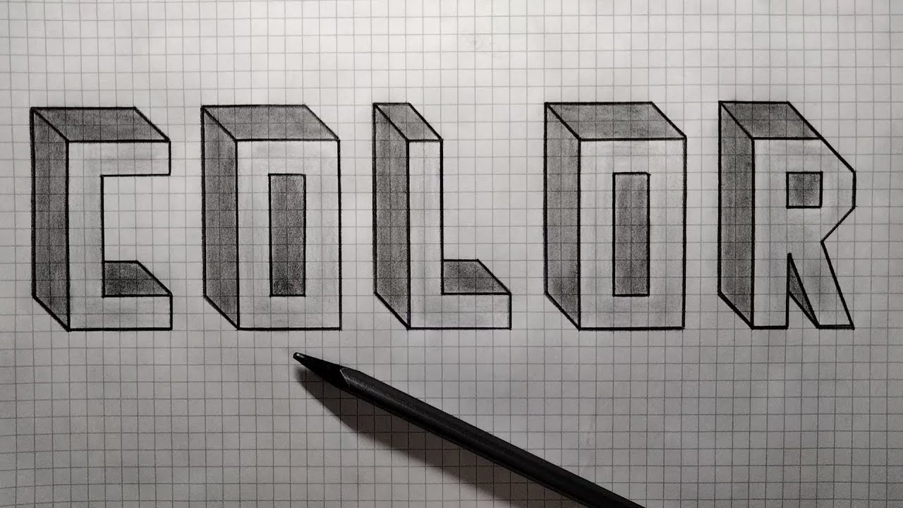 Easy Pencil Word Drawing