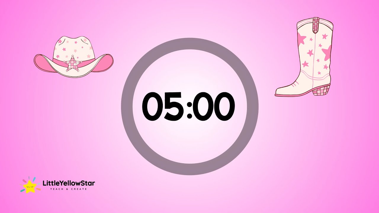 5 Minutes Countdown Timer For Kids With Country Music | Cowgirl ...