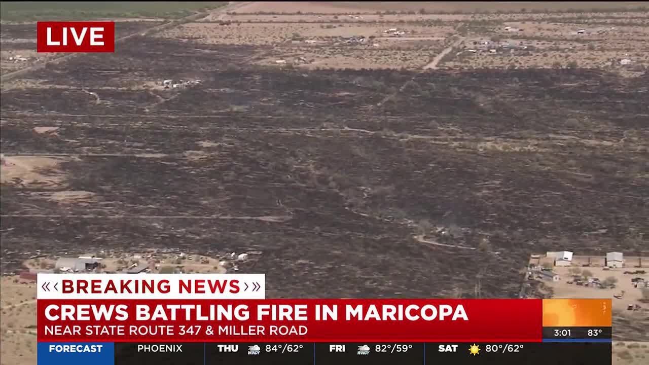 Wildfire near Maricopa burns over 300 acres - YouTube