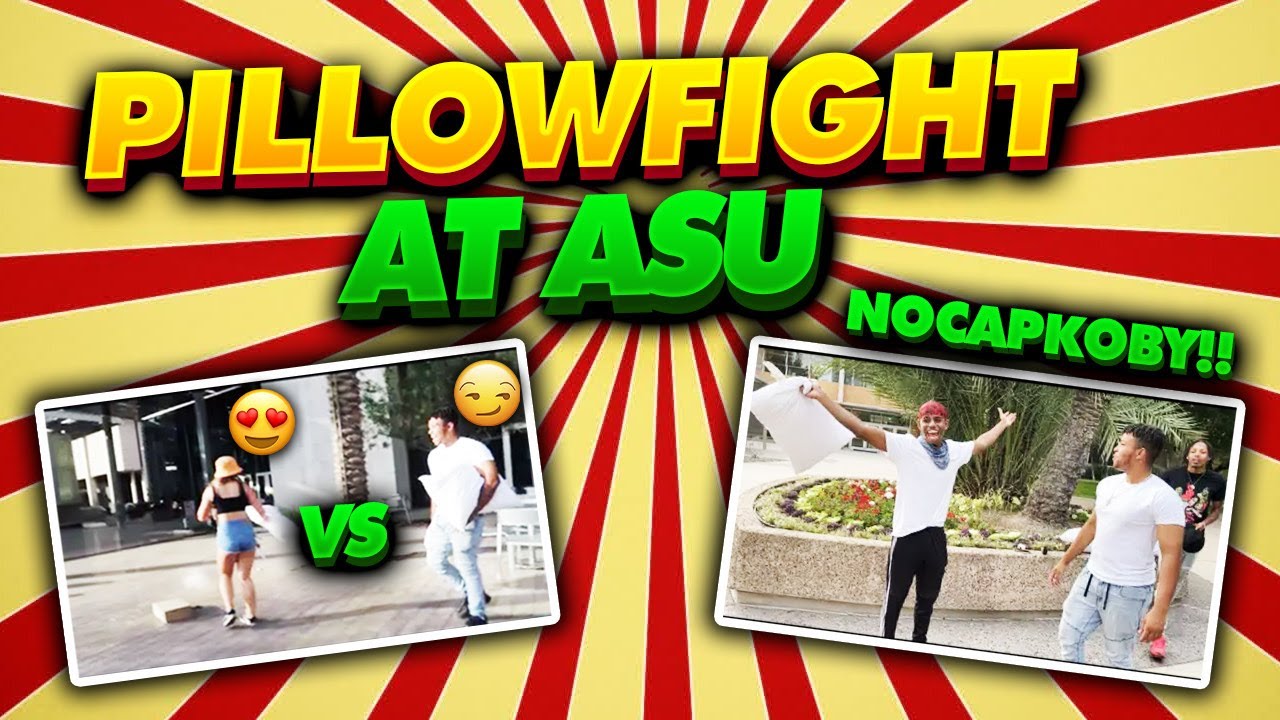WE PILLOWFIGHT RANDOMS IN PUBLIC!! FT. NOCAPKOBY & LYONEL!! - YouTube