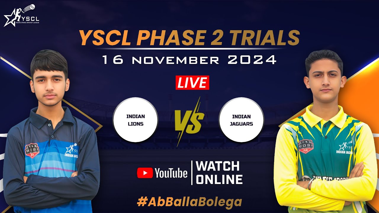 YSCL 2024 Live: Under 14 | Indian Lions vs Indian Jaguars - Phase 2 ...