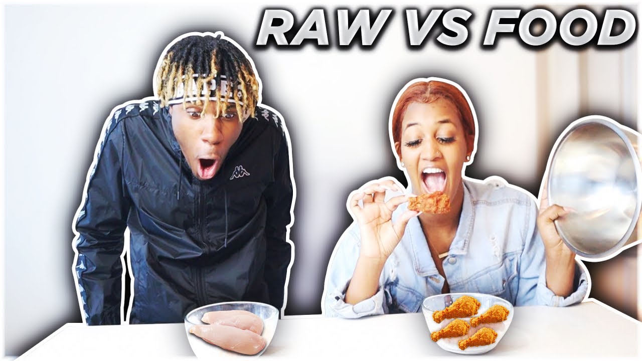 RAW VS COOKED FOOD CHALLENGE!!! - YouTube