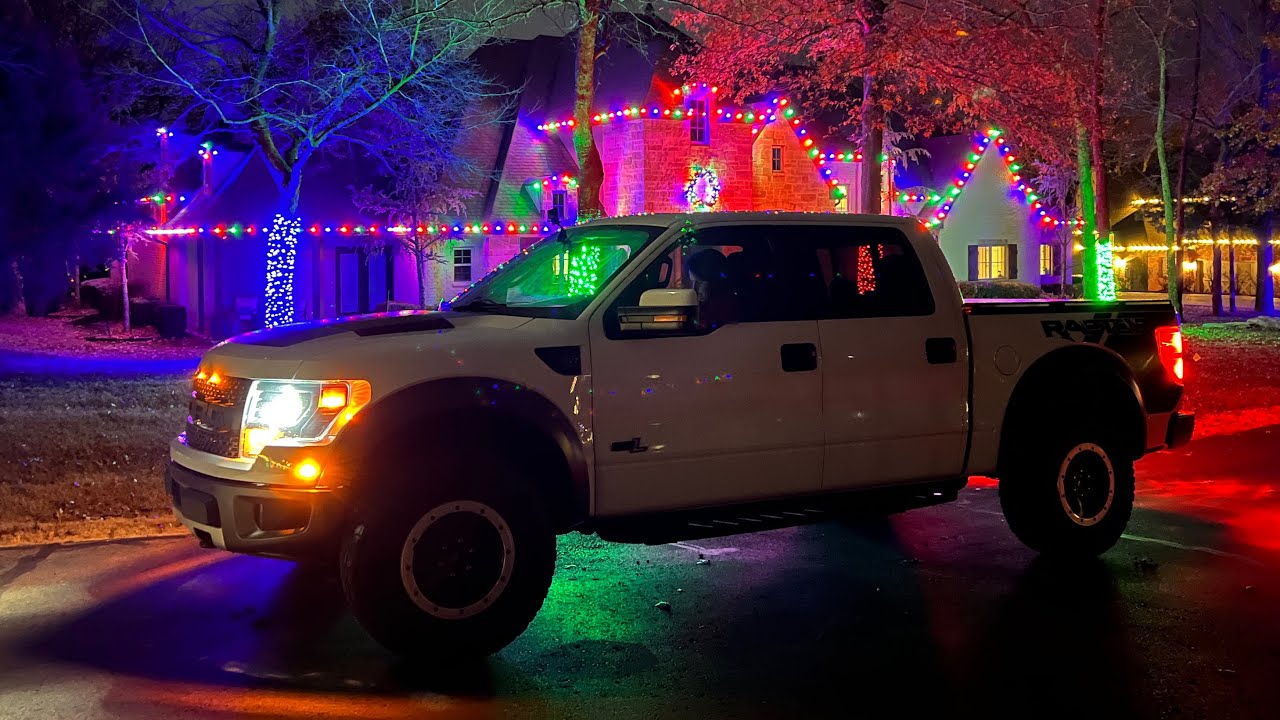 SVT Ford Raptor Christmas Light Tour Part 2 - YouTube