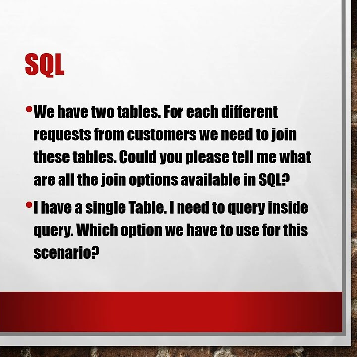 HCL SQL/PLSQL Interview Questions - Reupload - YouTube