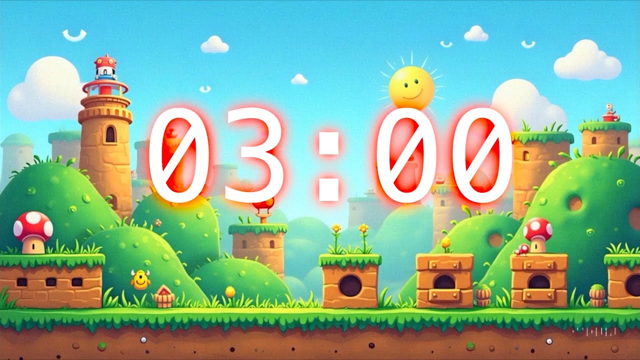 3 Minute Timer | Super Mario Timer | Fun Game Music - YouTube