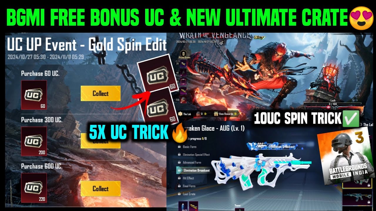 BGMI UC UP EVENT GOLD SPIN EDITION PURCHASE / BGMI NEW ULTIMATE SET ...