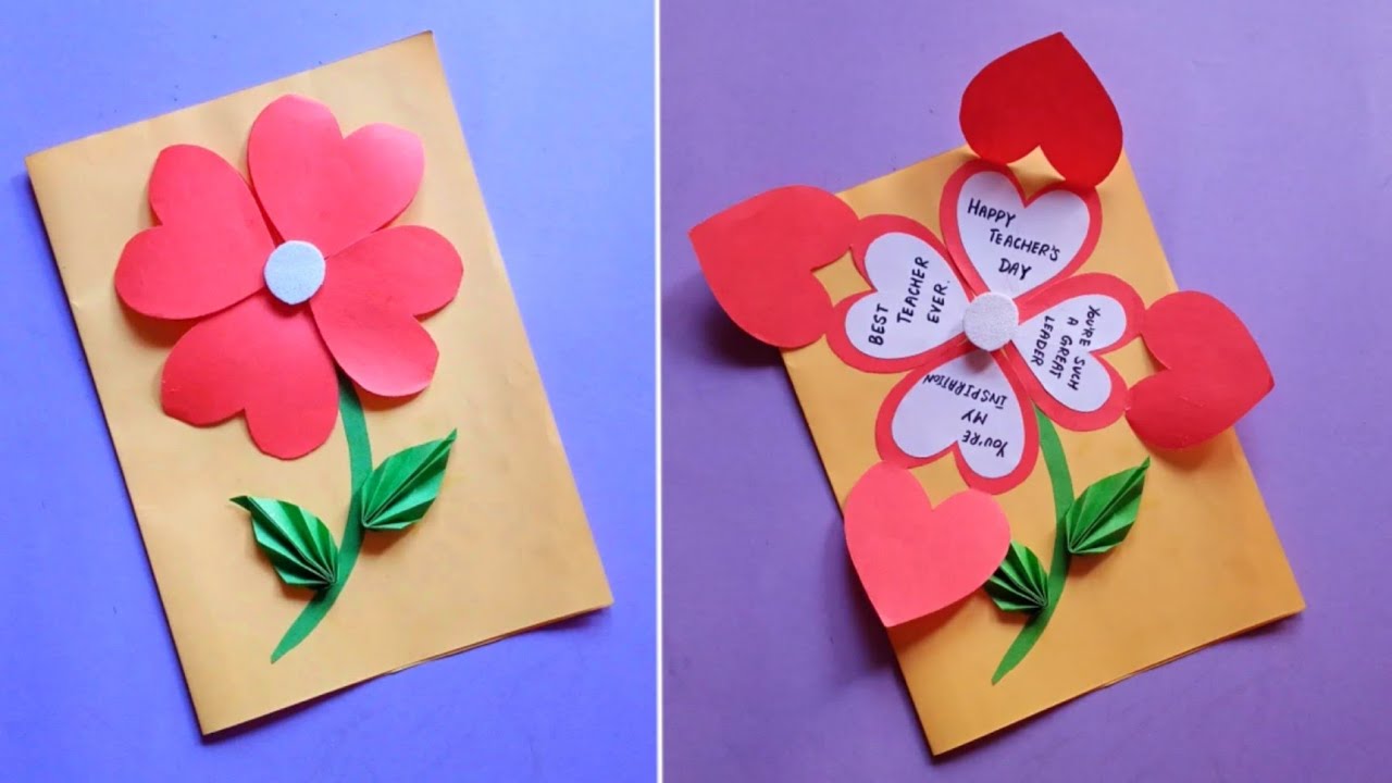 DIY Teacher's Day card/Handmade Card For Happy Teachers Day/Teachers ...