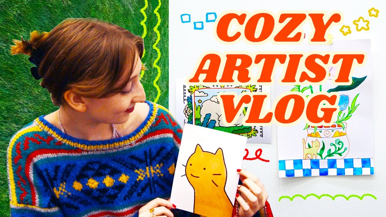 cozy artist vlog ♥ taking product photos, sketching and painting - YouTube