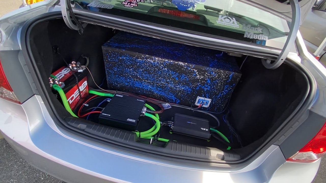 CHEVY CRUZE 12" SUBWOOFER TRUNK BUILD - YouTube