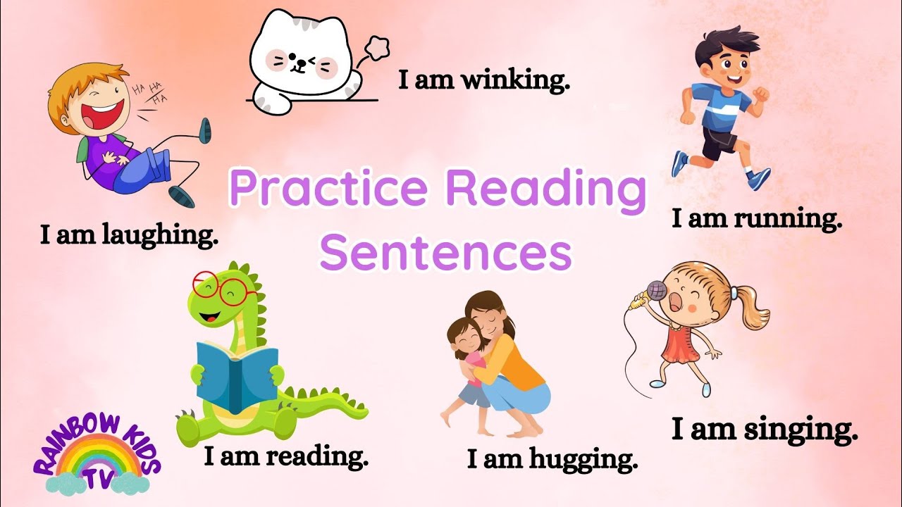 Practice Reading | Action Verbs In English | Simple Sentences For Kids ...