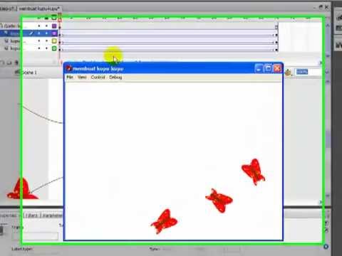 Flash: Kupu-kupu terbang dengan motion guide - YouTube