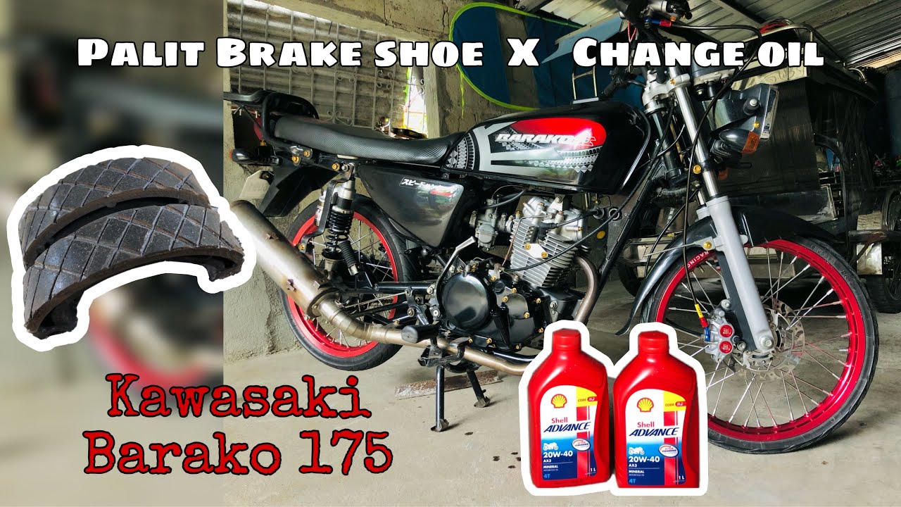 Change oil at Palit Brake shoe | Kawasaki Barako 175 - YouTube