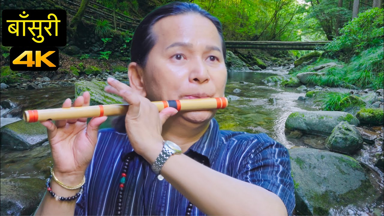 Bansuri & Nature Sound 3 | Basuri Ko Dhun | Natural River & Bird Song ...