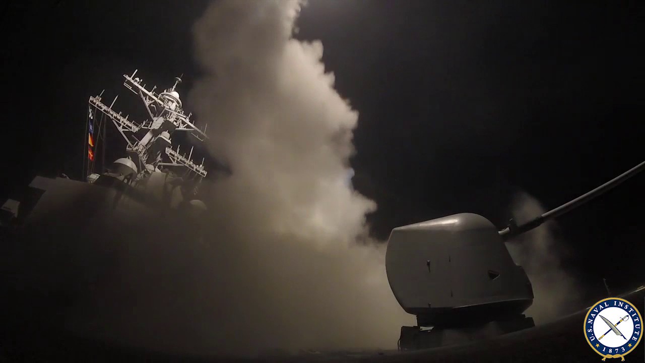 USS Porter Launches Tomahawk Strike on Syrian Air Base - YouTube