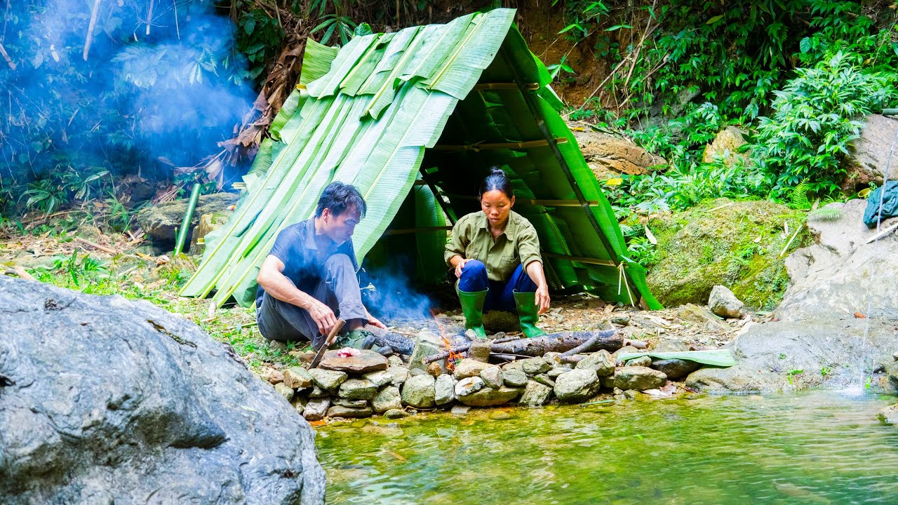 Solo Camping in the Rainforest. Foraging For Wild Food, Living and ...