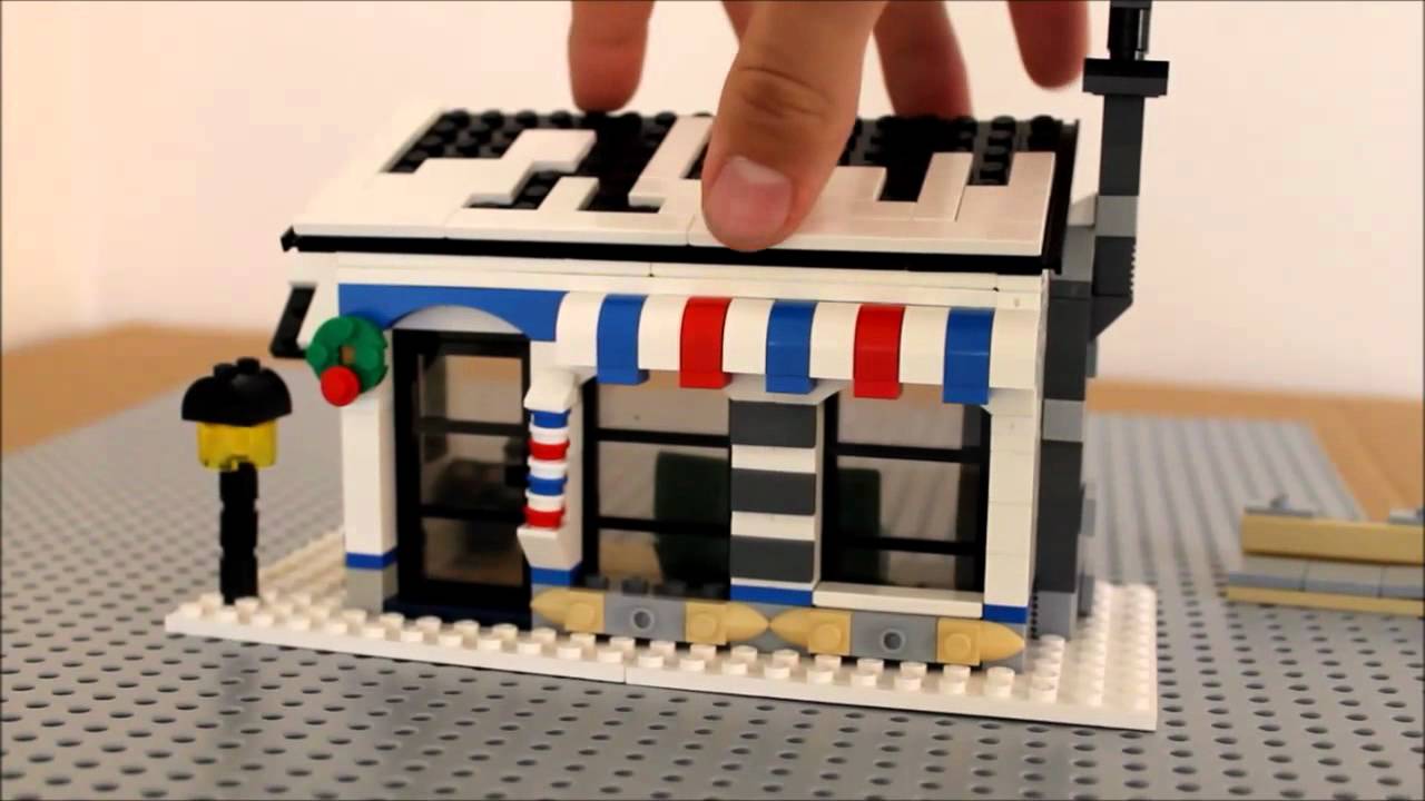 lego winter village custom barbershop - YouTube