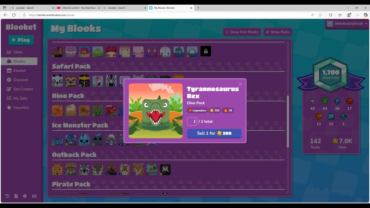 using 4.2K blook tokens and getting really really lucky in blooket part ...