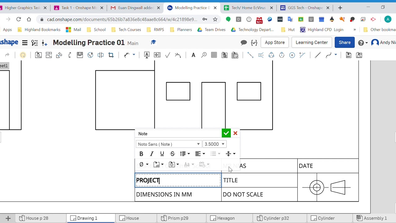 Laying out simple drawings in Onshape - YouTube