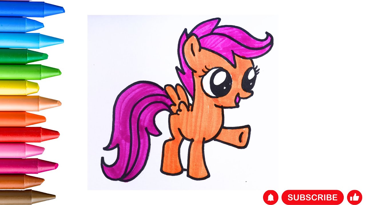 My Little Pony - Scootaloo drawing #art #cartoondrawing - YouTube