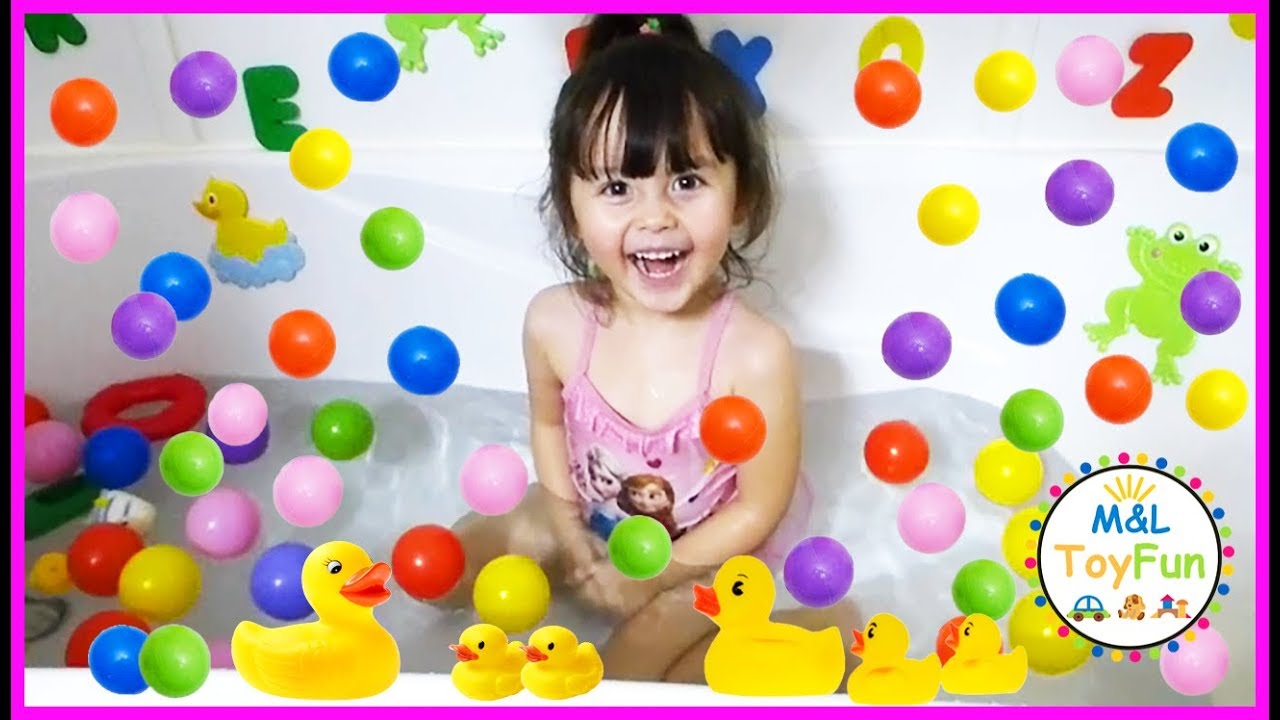 LEARN COLORS And NUMBERS With Color Balls For Kids Fun Bathtime With ...