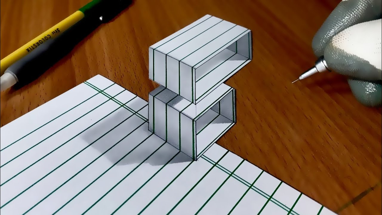 How To Draw 3D Art On Paper Easy - YouTube