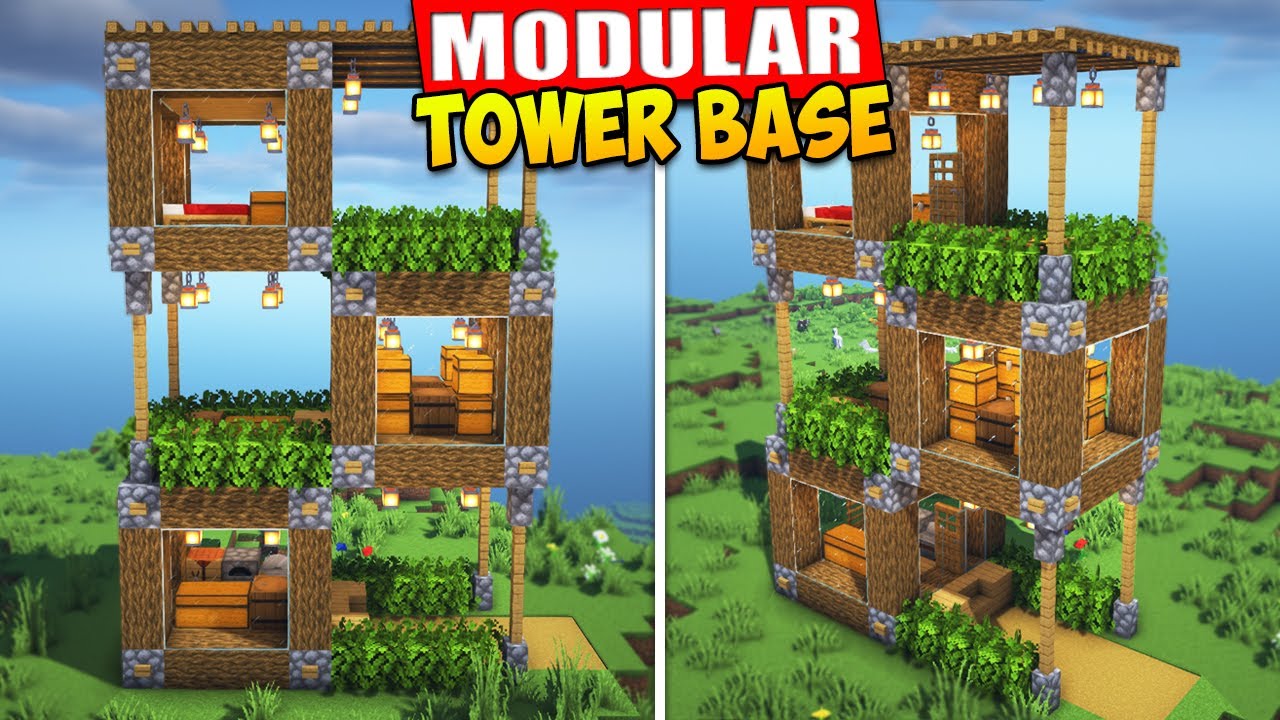 Minecraft Tower Survival House Tutorial 🏡 - YouTube