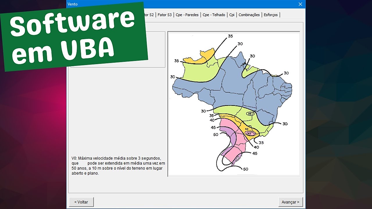 Software Desenvolvido em Excel VBA | CÁLCULO DO VENTO - YouTube