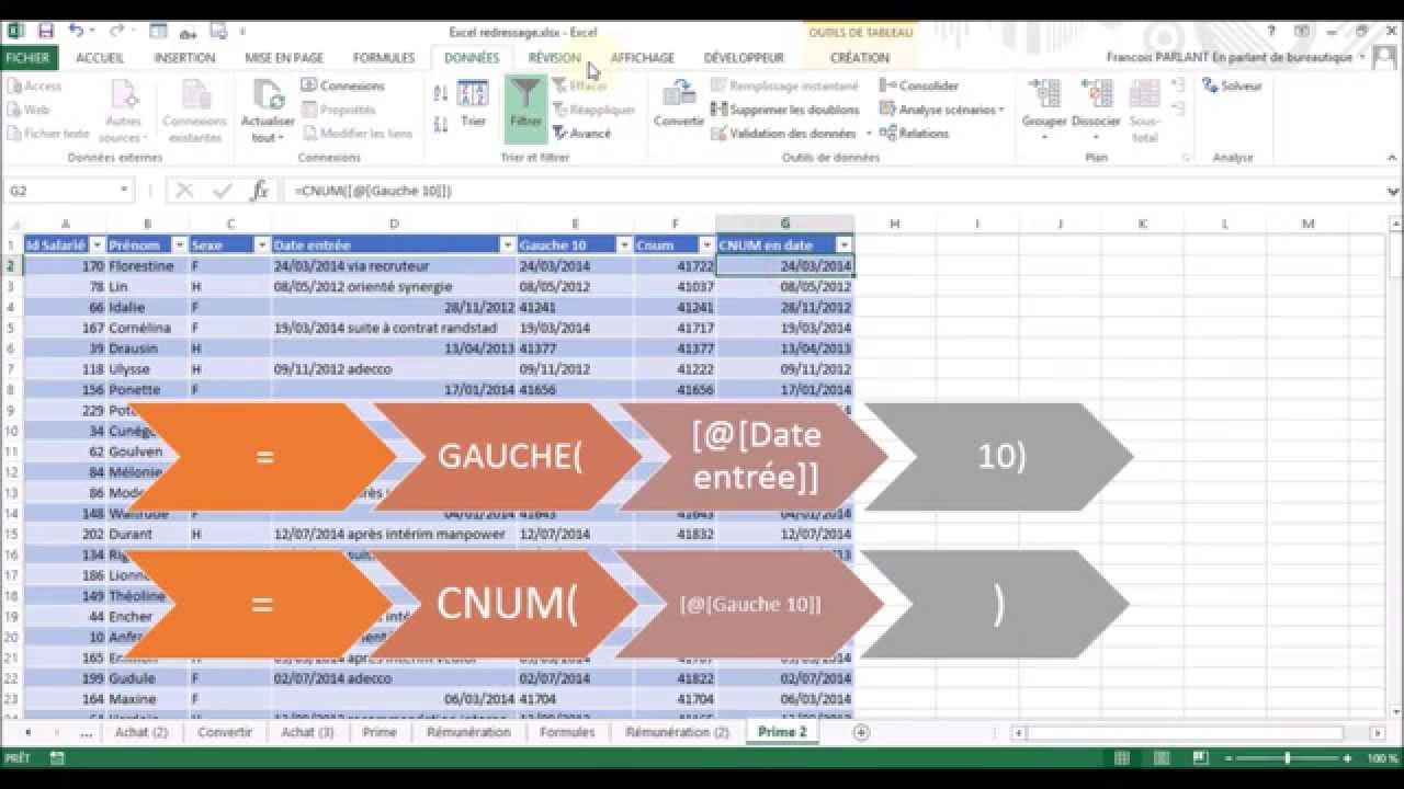 Excel Redresser un ficher - YouTube