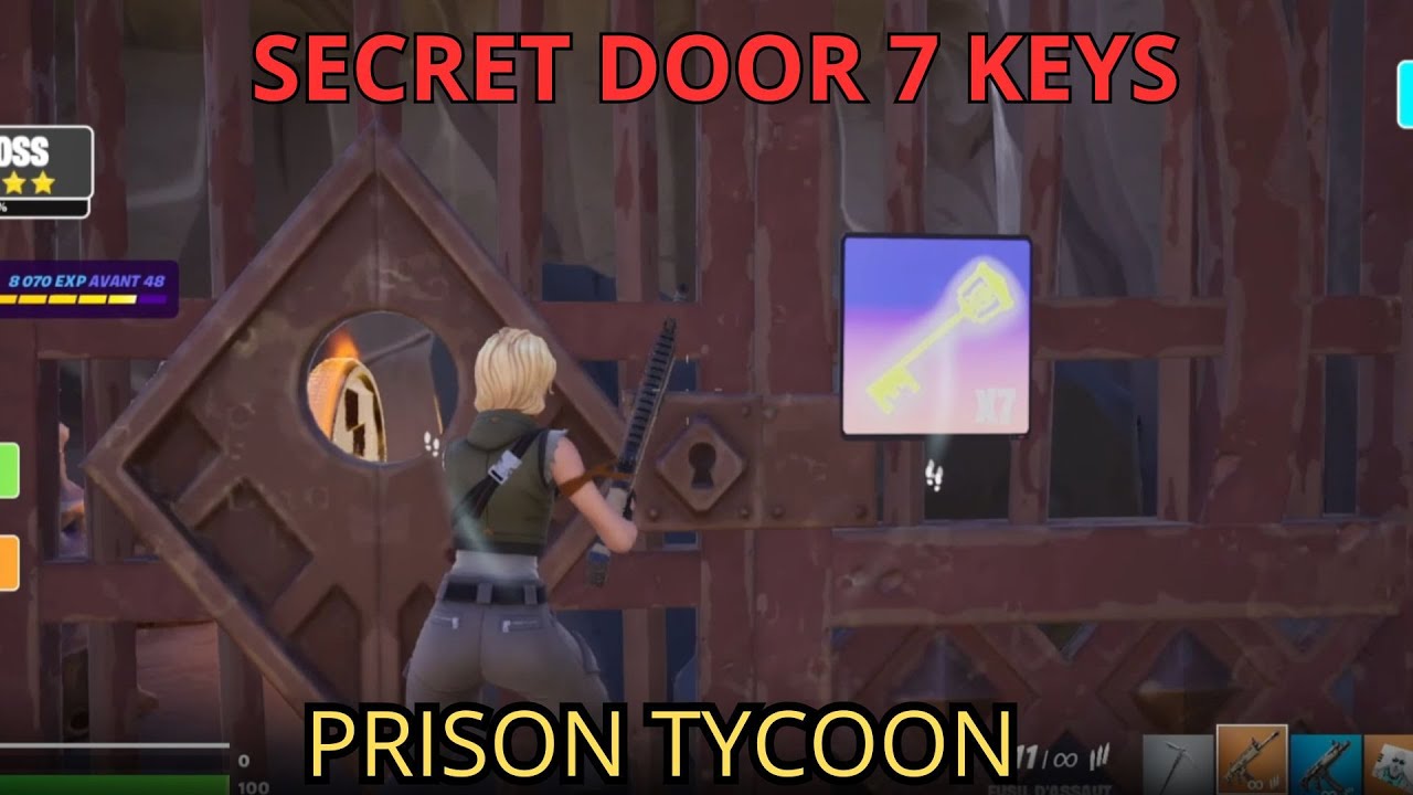 OPEN SECRET DOOR 7 KEYS LOCATIONS PRISON TYCOON MAP FORTNITE CREATIVE ...
