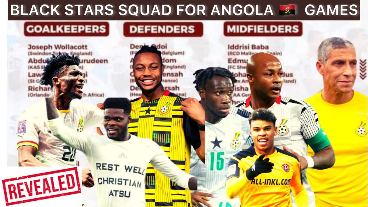 REVEALED: Full Black Stars Squad For Ghana Vs Angola Games, Kudus ...