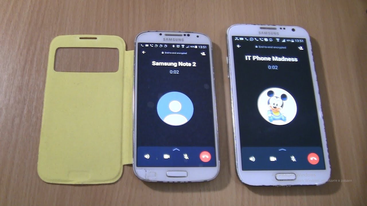 WhatsApp Incoming call & Outgoing call at the Same Time Samsung Galaxy Note2 +S7 yellow cover ...